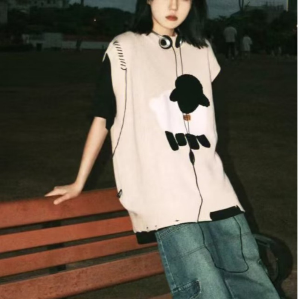 Cute Faceless Sheep Knitted Vest – AokLok (Kclot)