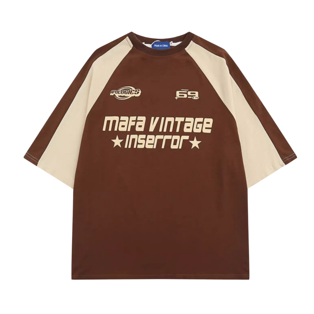 Retro All-match Color Contrast T-shirt – AokLok (Kclot)