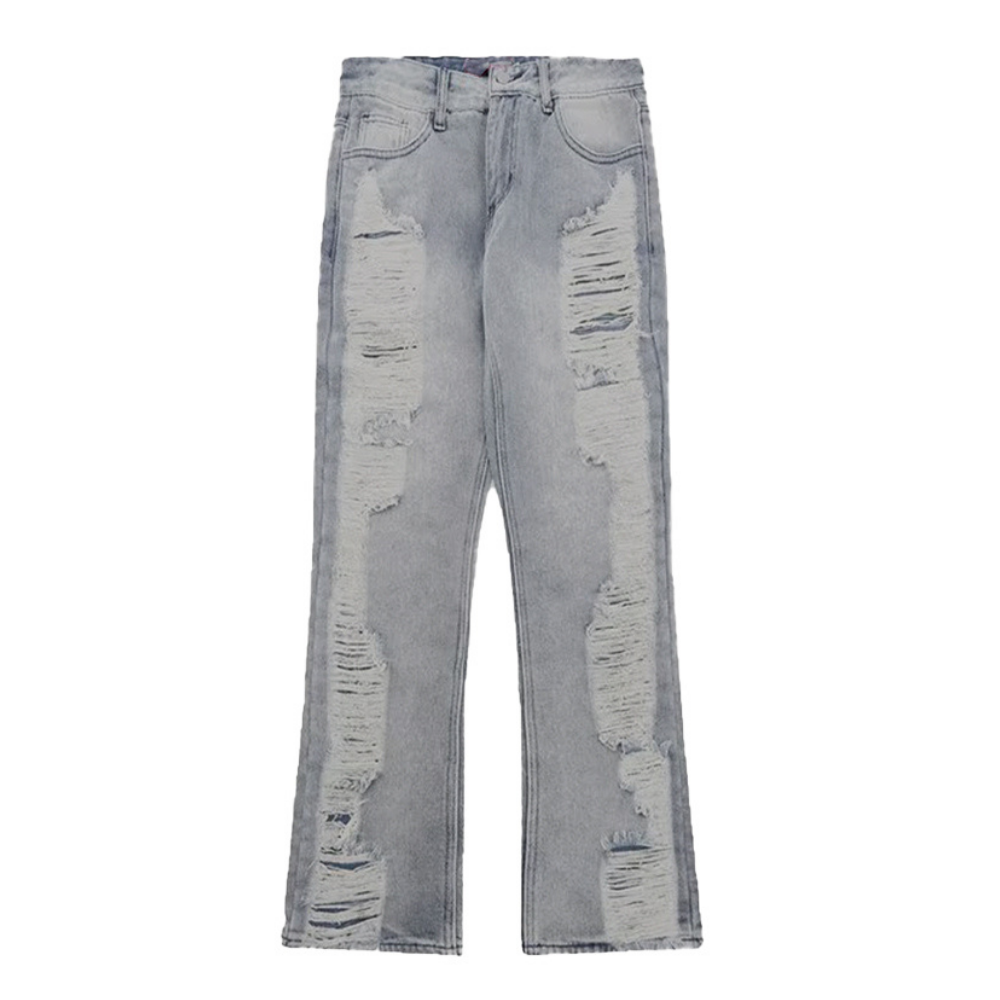 【P&M】Street Side Ripped Straight Jeans – AokLok (Kclot)