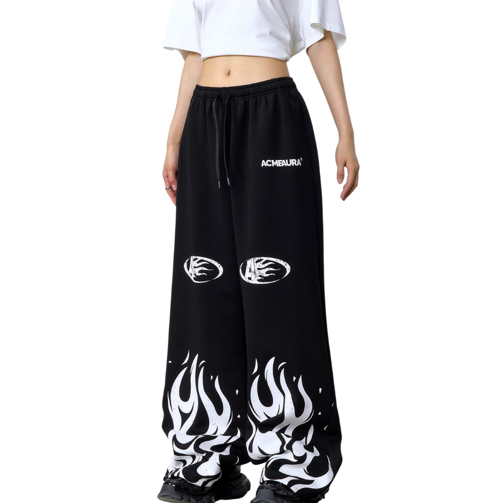 Jazz Loose Flame Print Sweatpants – AokLok (Kclot)
