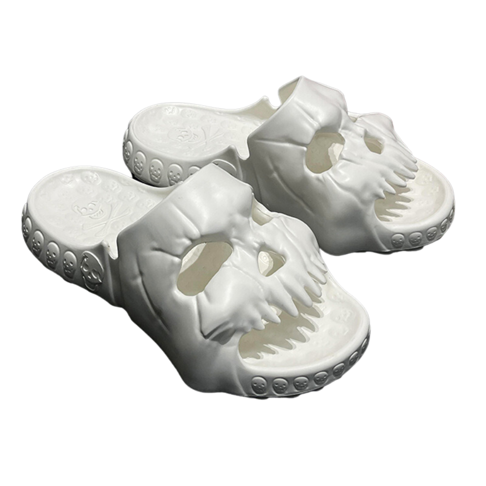 Modern Dark Solid Skull Slippers – AokLok (Kclot)