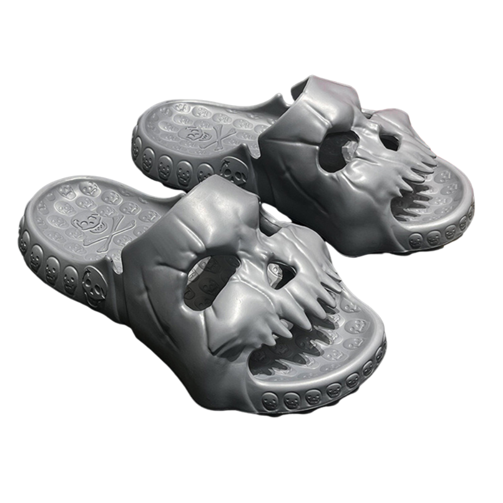 Modern Dark Solid Skull Slippers – AokLok (Kclot)
