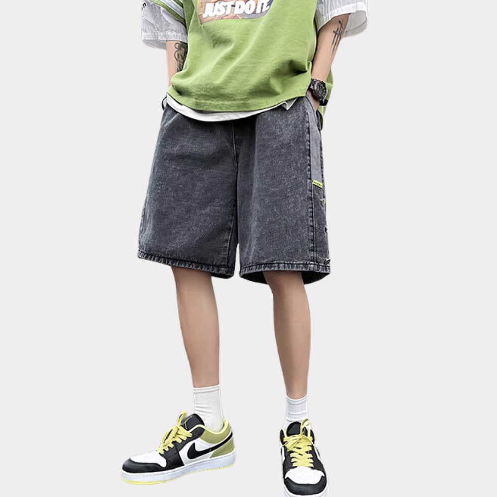 Distressed Button Paneled Denim Shorts – AokLok (Kclot)