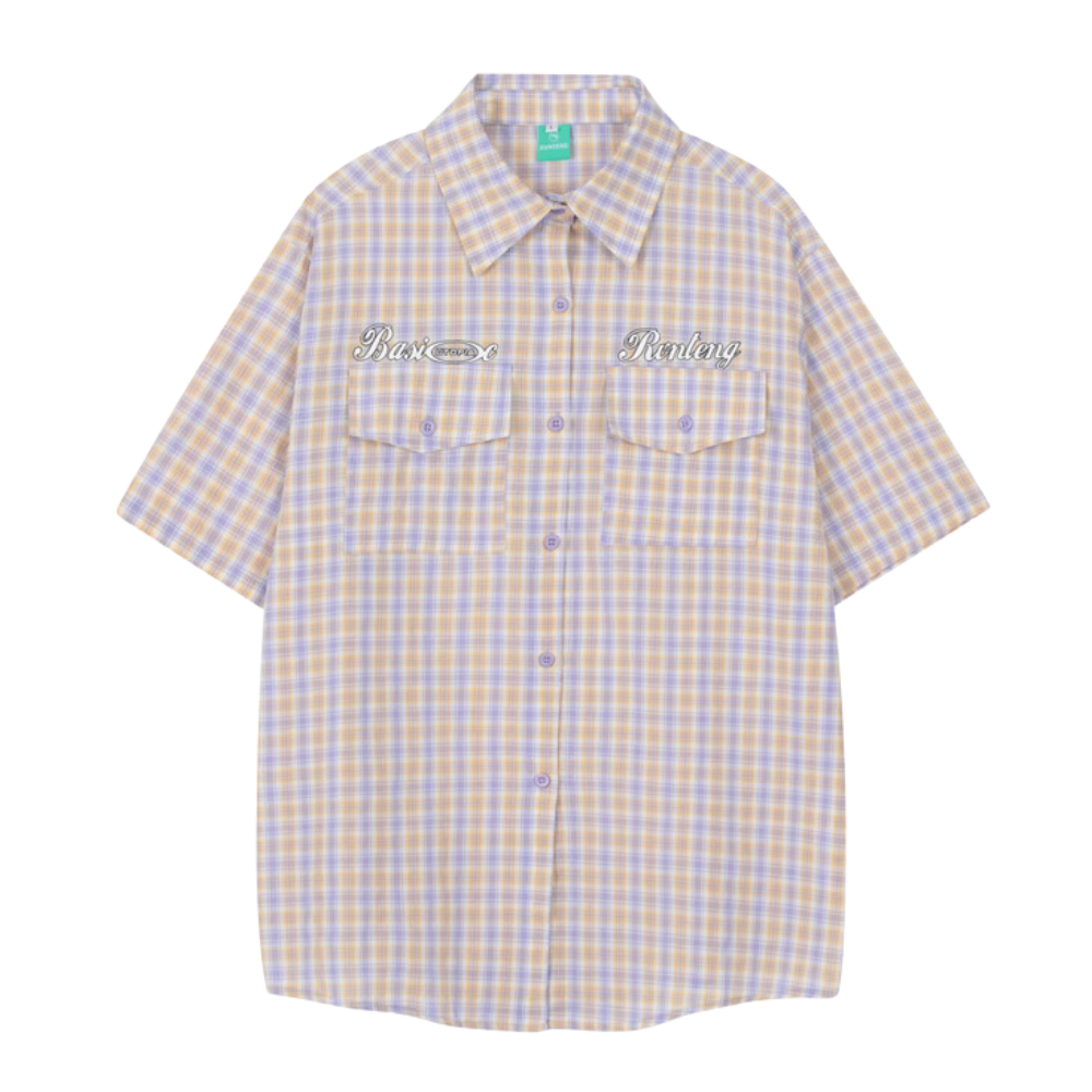 Preppy Lettering Check Shirt – AokLok (Kclot)
