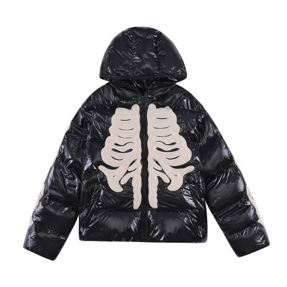 Dark Flocking Embroidery Skeleton Coat – AokLok (Kclot)