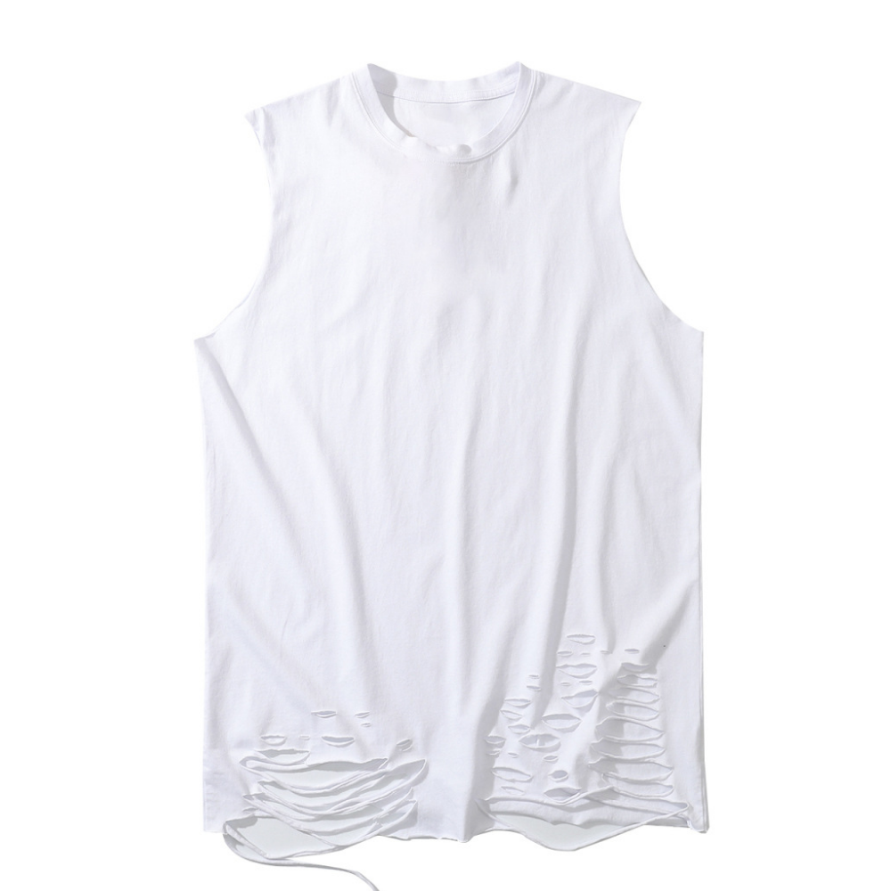 Simple Solid Color Ripped Vest – AokLok (Kclot)