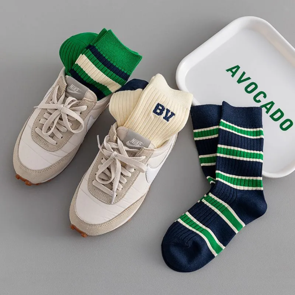 Preppy Stripe Contrast Socks – AokLok (Kclot)
