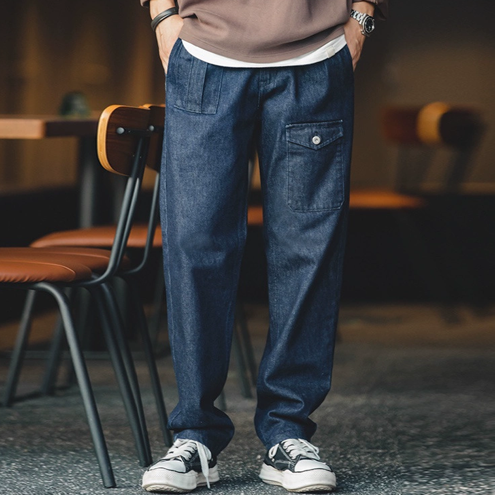 Retro Workwear Washed Jeans – AokLok (Kclot)