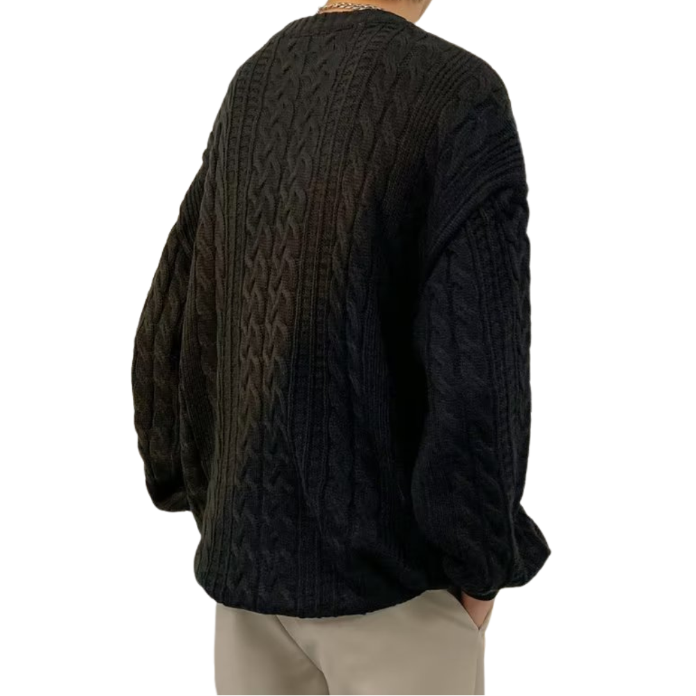 Solid Color Woven Pattern Knit Sweater – AokLok (Kclot)