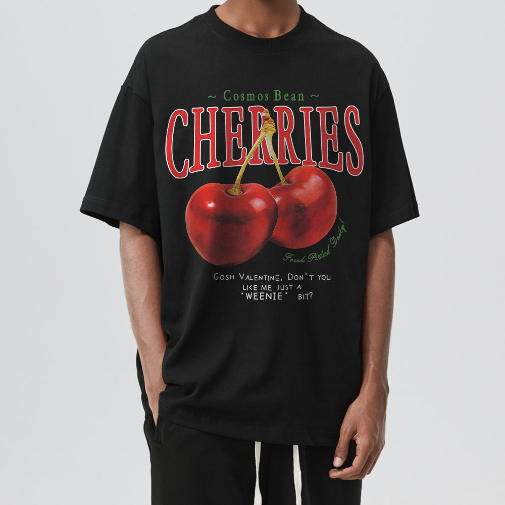 American Cherry Print Cotton T-Shirt – AokLok (Kclot)